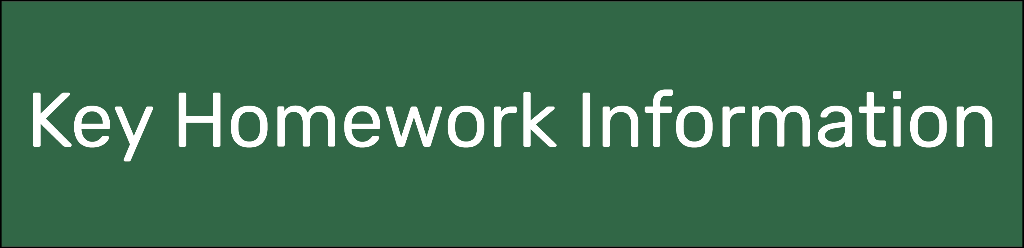 Course: Homework & Independent Learning